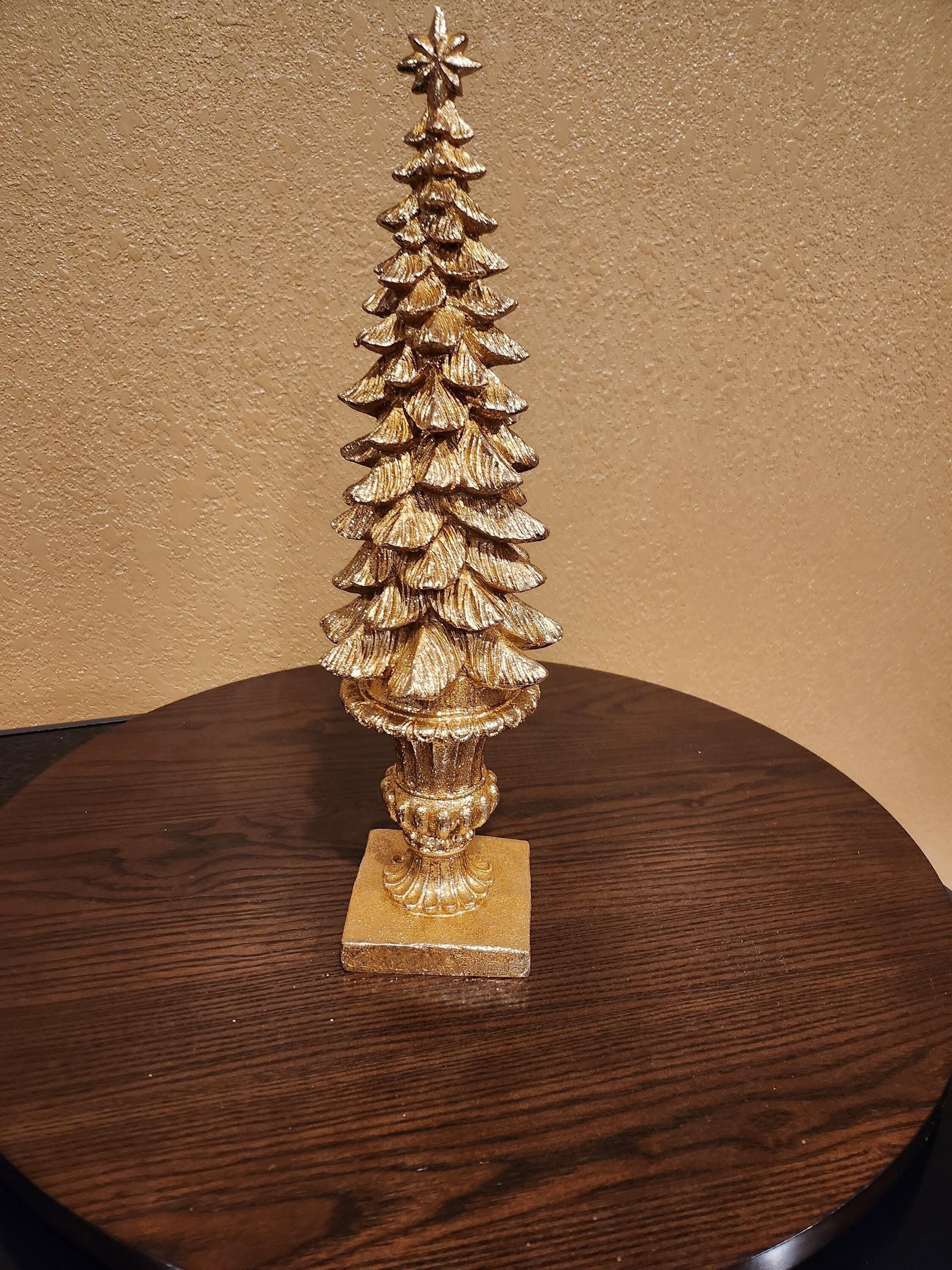 Christmas Gold Pine Tree Topiary - Etsy