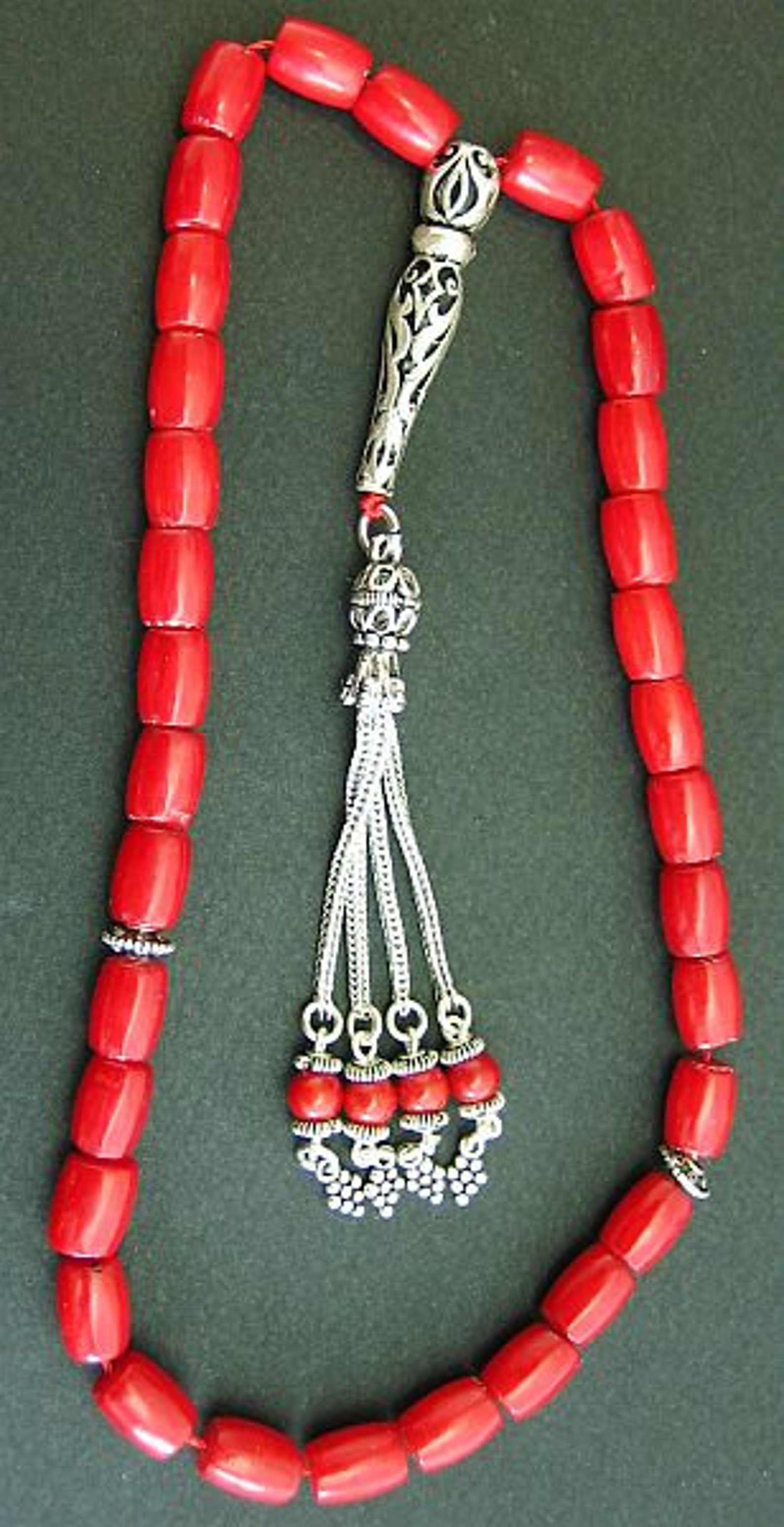 Luxury Prayer Worry Beads Tesbih RED CORAL Barrel Beads and - Etsy