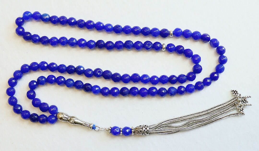 Islamic Prayer Beads Tesbih Rosary Gebetskette Genuine Faceted Sapphire ...