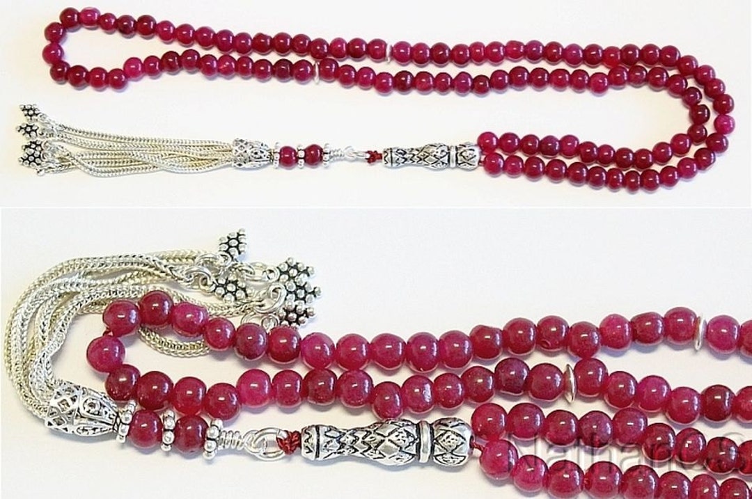 Islamic Prayer Beads Tesbih Gebetskette Genuine Ruby and - Etsy