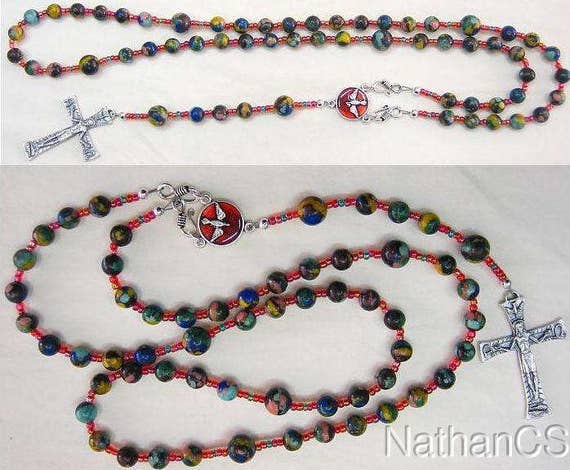 Wearable Catholic Rosary Necklace Rainbow Calcilica Sterling Silver New Concept Etsy
