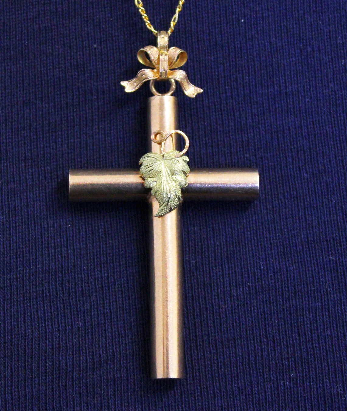 Late 19h Century French Solid 18K Gold Bicolor Intricate Cross Pendant ...