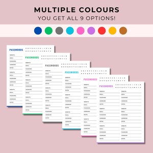 Simple Digital Password Tracker Log Book | Printable Password List ...