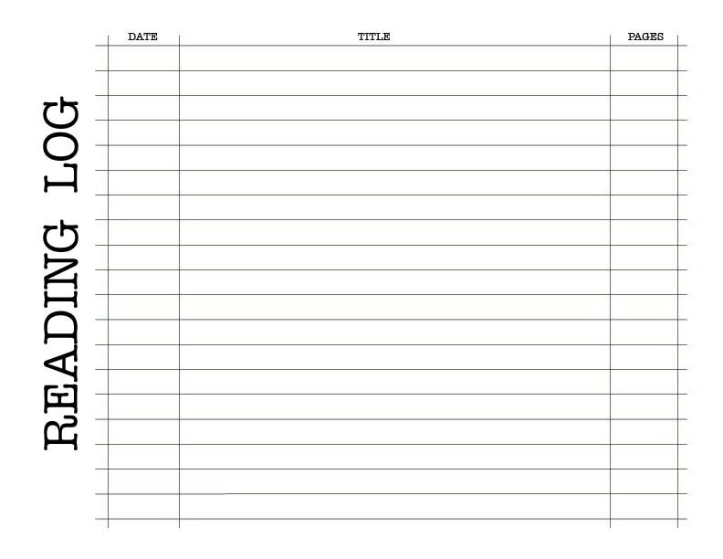 Reading Log Classic Black and White - Etsy