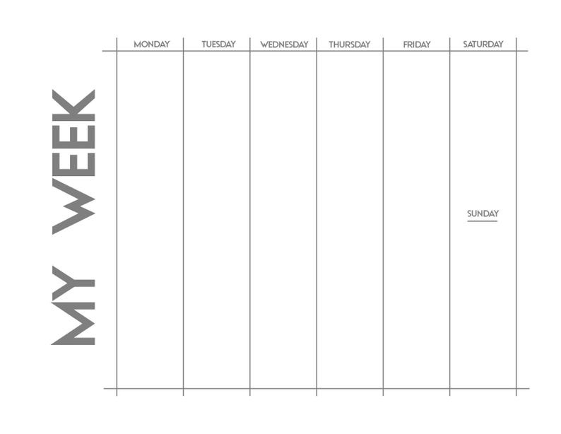 Weekly Calendar Printable Our Week and My Week Templates ~ 5 Colors ...