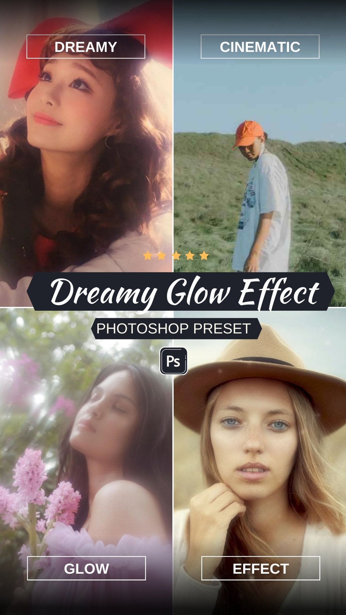 Photoshop Action With Dreamy Glow Cinematic Effect, Photoshop Preset ...