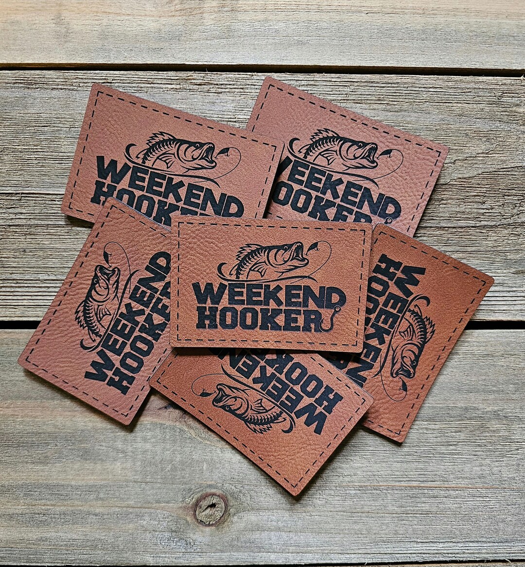 Engraved Leatherette Patch, Iron-on Patch, Weekend Hooker, Hat Patch - Etsy
