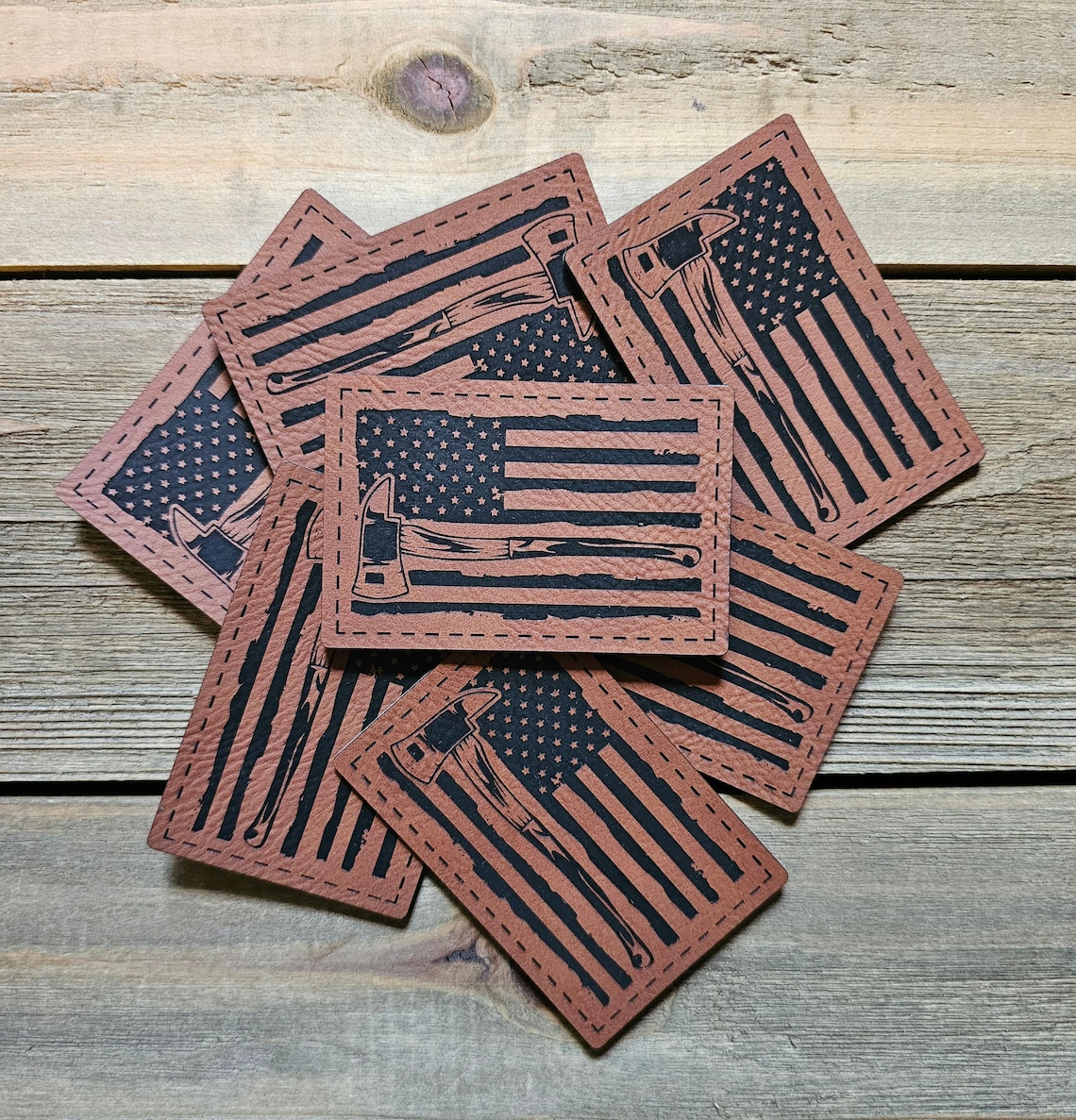 Engraved Leatherette Patch, Iron-on Patch, Firefighter Flag, Flag, Hat ...