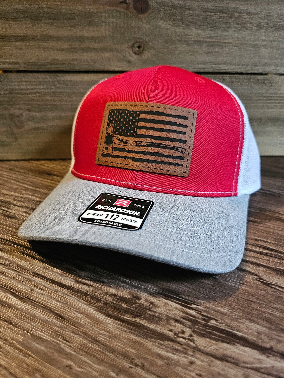 Engraved Leatherette Patch, Iron-on Patch, Firefighter Flag, Flag, Hat ...