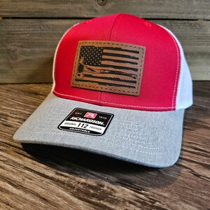 Engraved Leatherette Patch, Iron-on Patch, Firefighter Flag, Flag, Hat ...