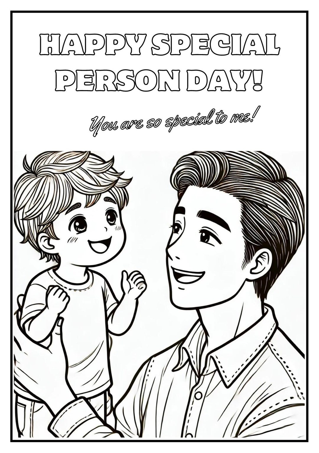 Special Person Day Coloring Pages for Same-sex Families - Etsy