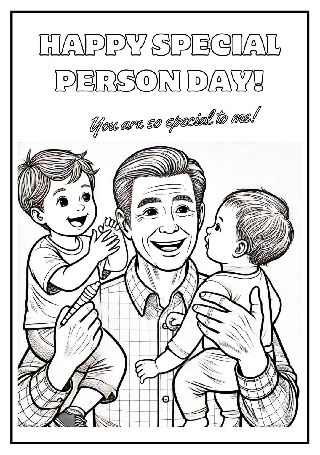 Special Person Day Coloring Pages for Same-sex Families - Etsy