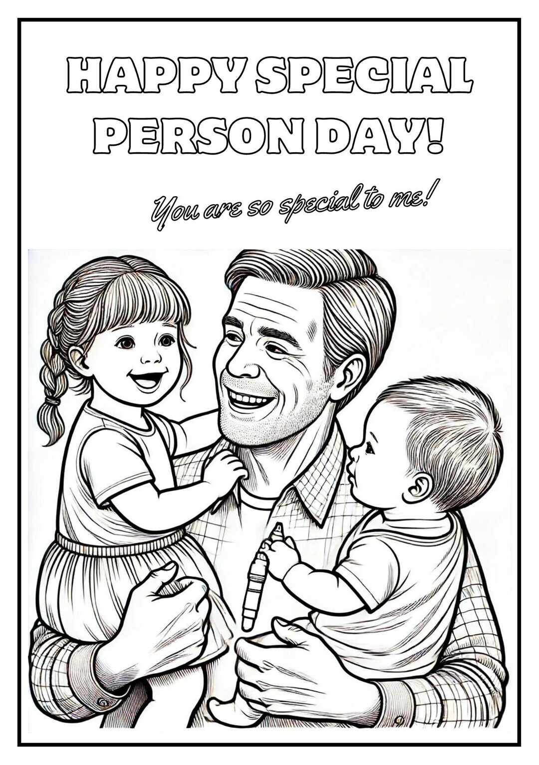 Special Person Day Coloring Pages for Same-sex Families - Etsy