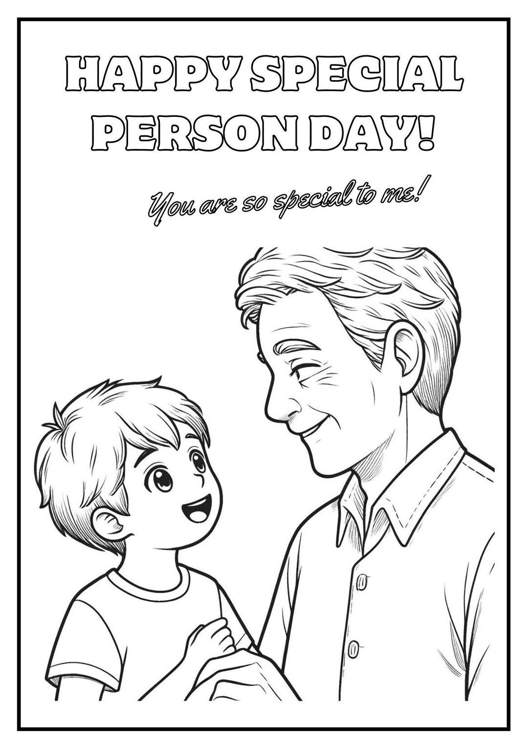 Special Person Day Coloring Pages for Same-sex Families - Etsy