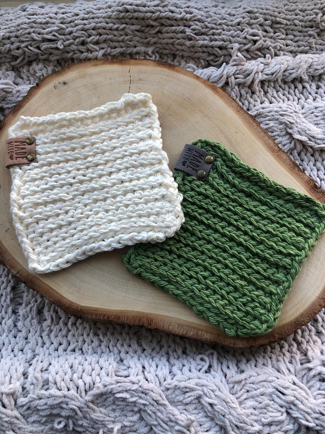 Handmade Square Crochet Coaster Made From 100% Cotton Yarn 3 Yarn Color Options Choose Your Own ...