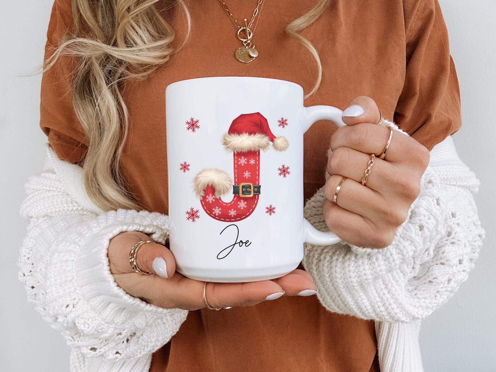 Personalized Christmas Mug, Custom Initial Name Mug, Holiday Family ...
