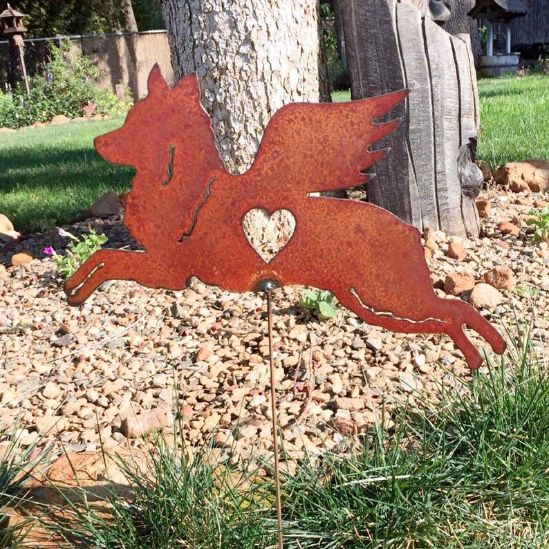 Rusty Finish Metal Australian Shepherd Aussie Dog Garden Art | Etsy