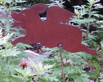 WHEN PIGS FLY Flying Pig Metal Garden Yard Art Stake Decor - Etsy