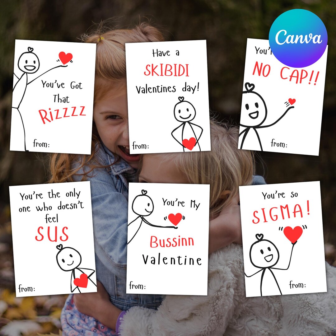Slang Kids Valentine's Day Cards, Funny Printable Classroom Valentine ...