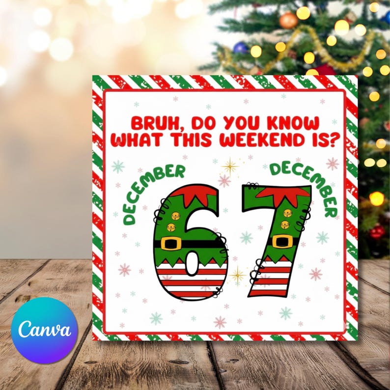 6 7 Elf Prop Sign, Six Seven Elf Idea, 6-7 Christmas Prop, 6-7 December ...