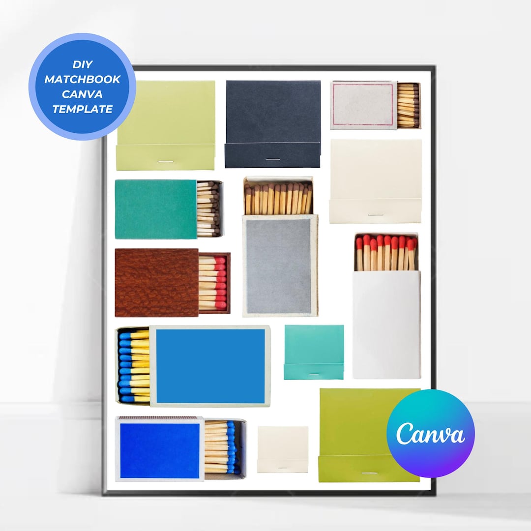 BLANK MATCHBOOK Template Neutral | Digital Download | Custom Matches ...