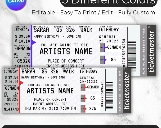 Fake 'ticketmaster' Concert/party Ticket Template Download [this is NOT ...