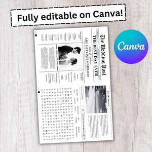 Wedding Newspaper Program Template: Editable Infographic (canva ...