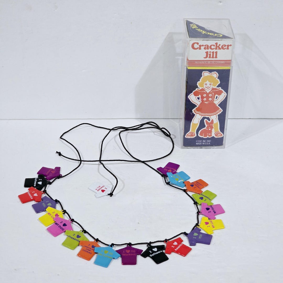 Cracker Jill Vintage 1982 Authentic Metal Charm Jewelry Necklace in ...