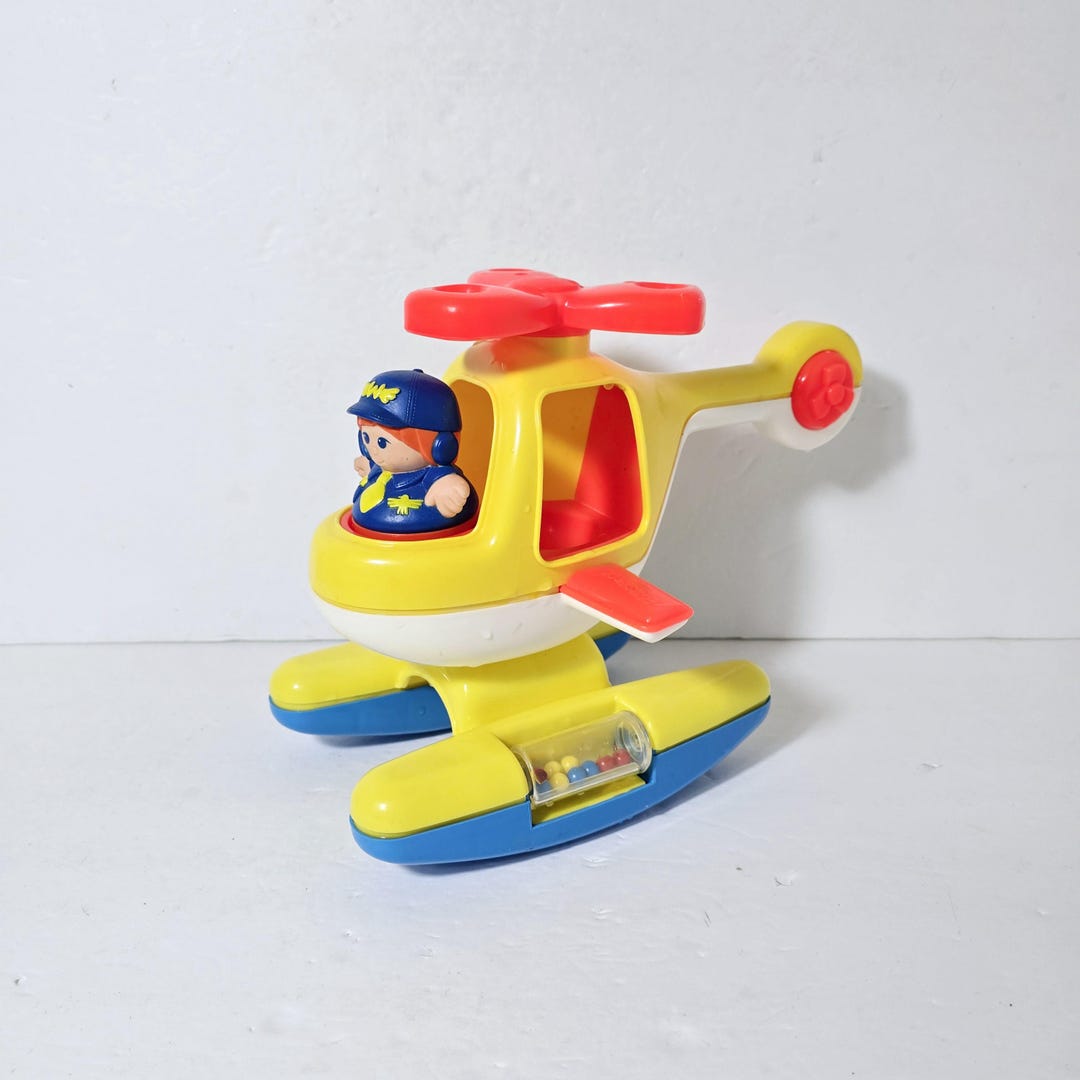 Vintage Playskool Weebles Plastic Toy Helicopter With 1 Police Weeble ...