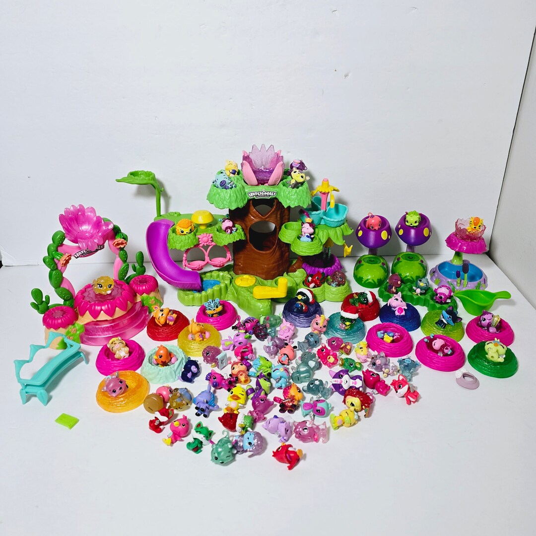 Hatchimals Toy Lot 80 Figures Treehouse Playhouse Secret Scene Crystal ...