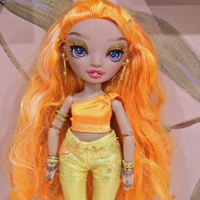 Rainbow High, Meena Fleur, Saffron Gold Series Orange/gold Doll - Etsy