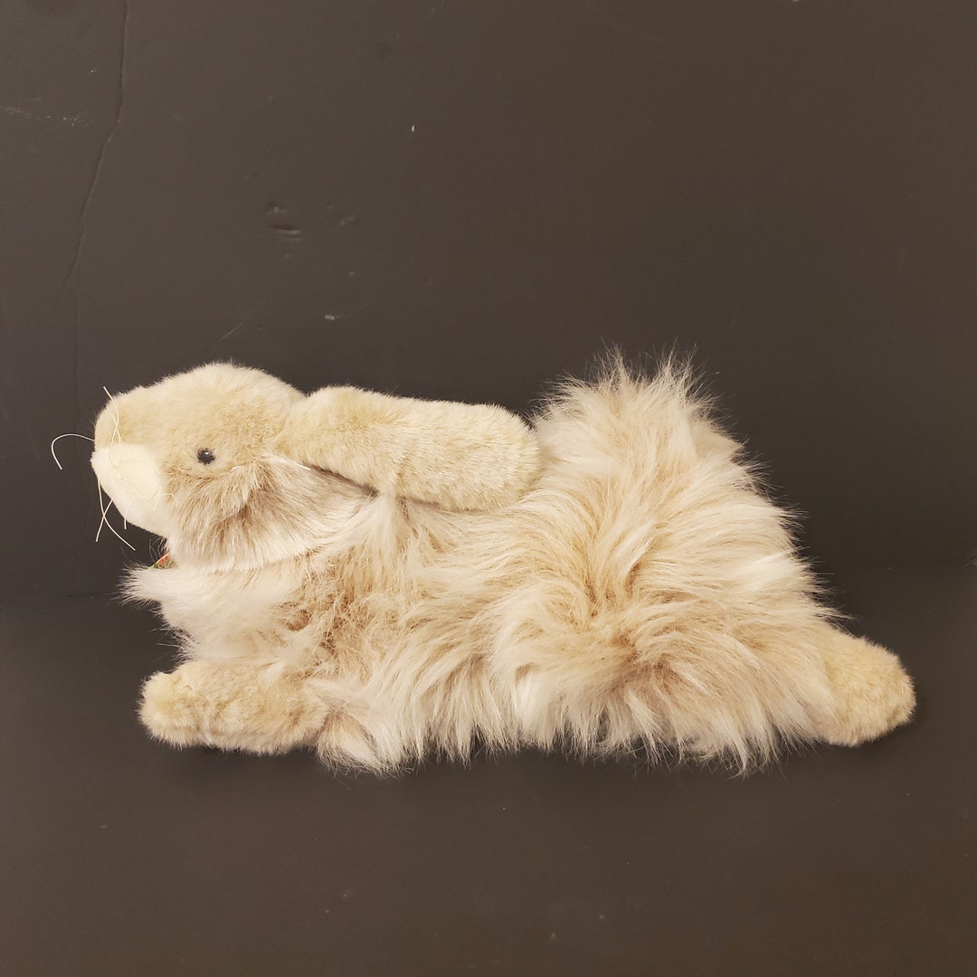 Mervyns Playful Pals Bunny Rabbit Realistic Furry Plush Tan Rabbit ...