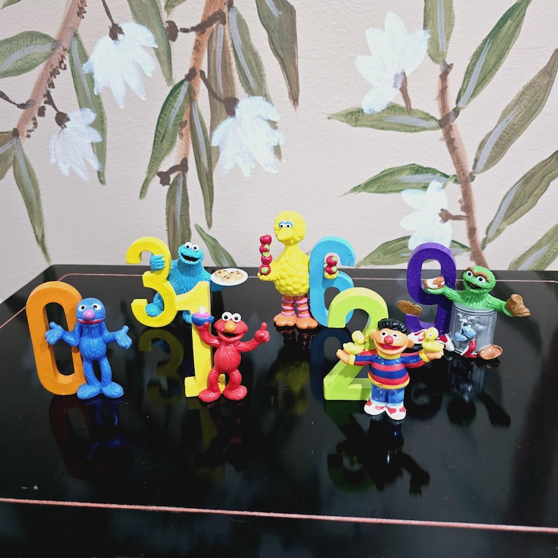 Vintage Sesame Street Figures With Numbers Cake Toppers You Choose - Etsy