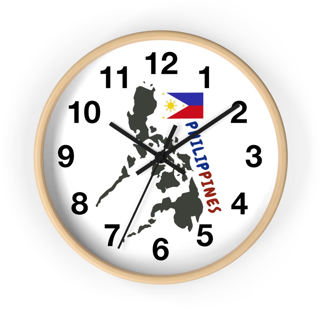 Wall Clock| Philippines Flag| Phillipines Map| Cultural Design - Etsy