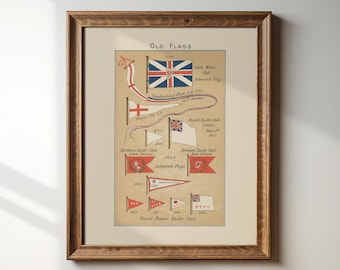 Antique Yacht Club Sailing Flags | Vintage Nautical Art | Physical ...