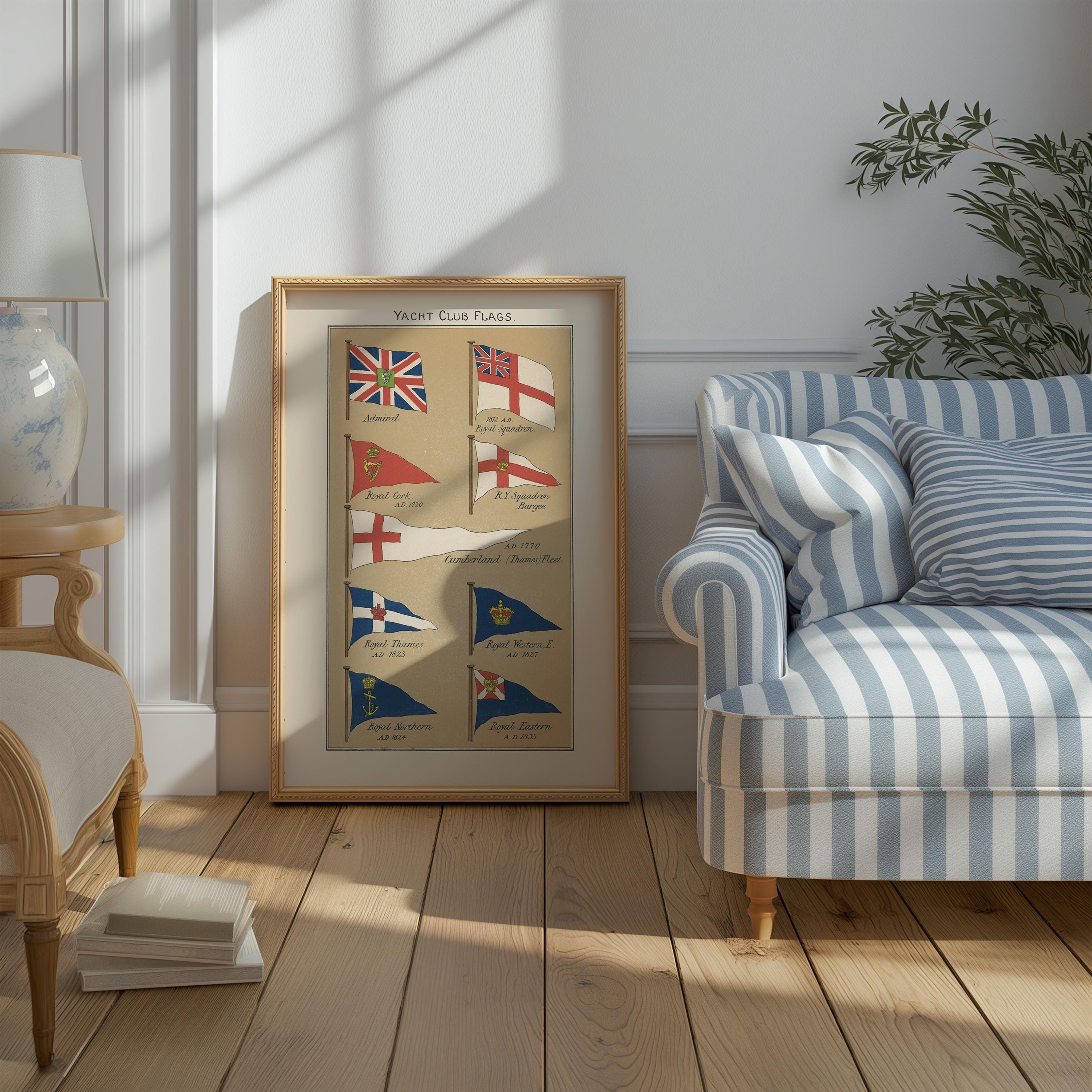 Antique Yacht Club Sailing Flags | Vintage Nautical Art | Physical ...