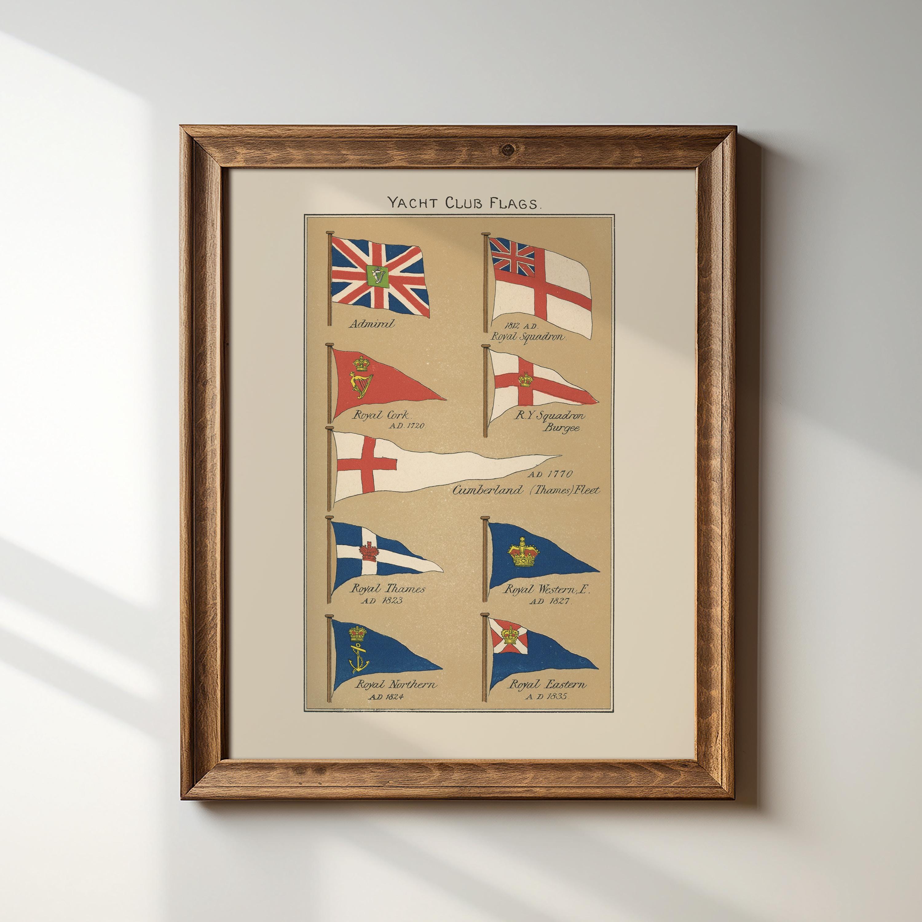 Antique Yacht Club Sailing Flags | Vintage Nautical Art | Physical ...