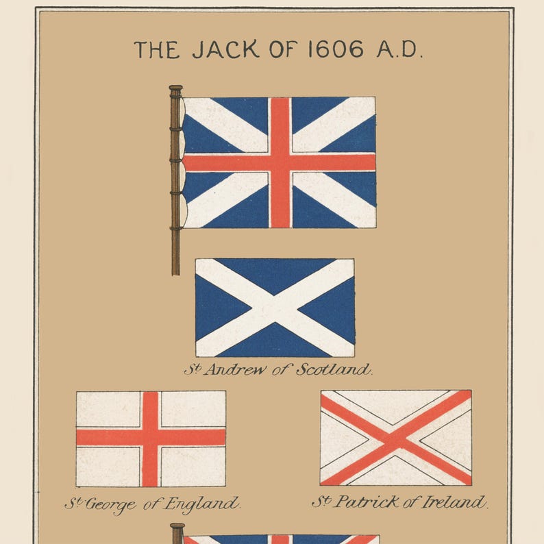 Antique Union Jack Yacht Flags Fine Art Print - Etsy