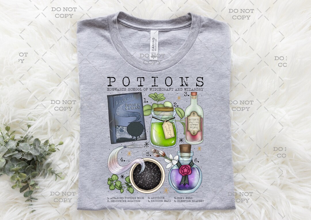 Potions Chart Direct to Film Transfer - Etsy