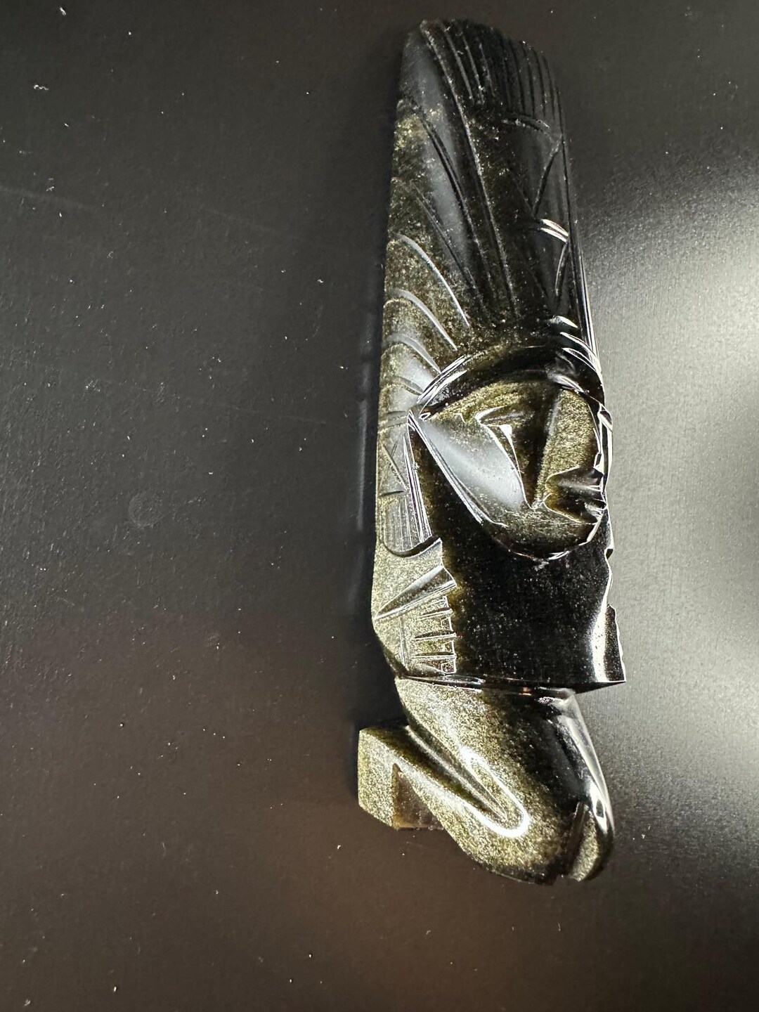 Golden Obsidian Amulet Statue Aztec-maya Handmade 325 Gr 16 Cm - Etsy