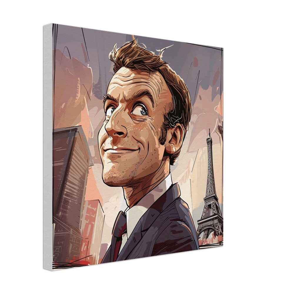Whimsical Emmanuel Macron Cartoon Wall Art Fun and Playful Home Decor ...