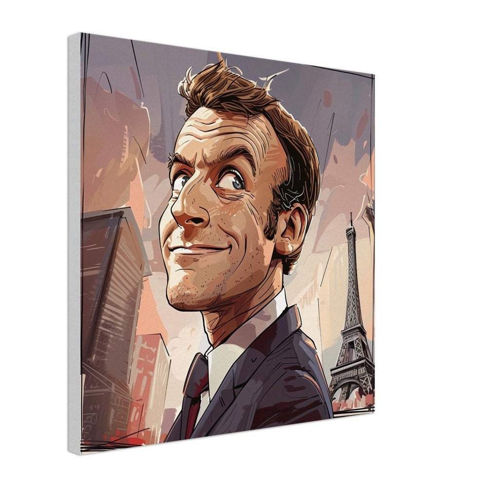 Whimsical Emmanuel Macron Cartoon Wall Art Fun and Playful Home Decor ...