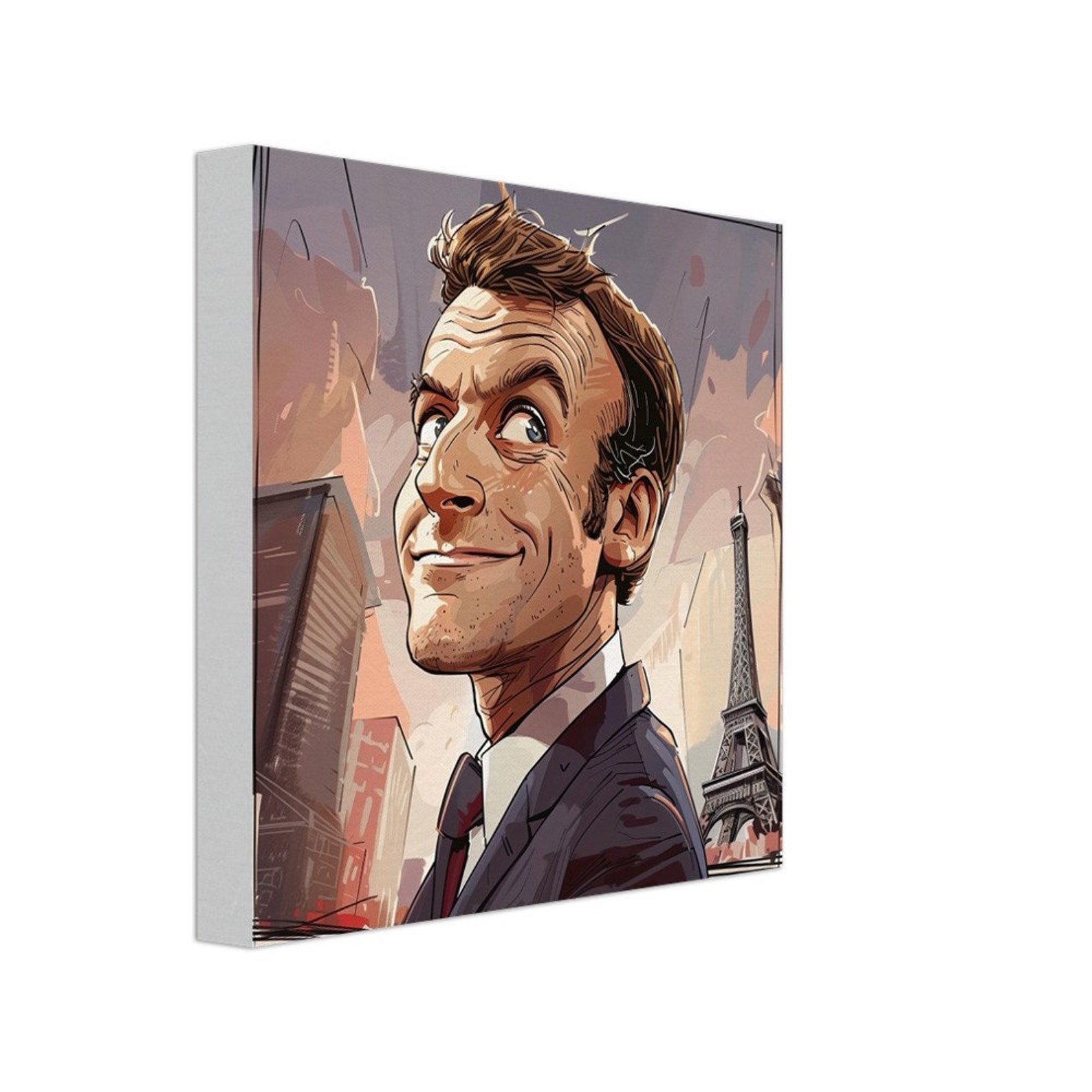 Whimsical Emmanuel Macron Cartoon Wall Art Fun and Playful Home Decor ...