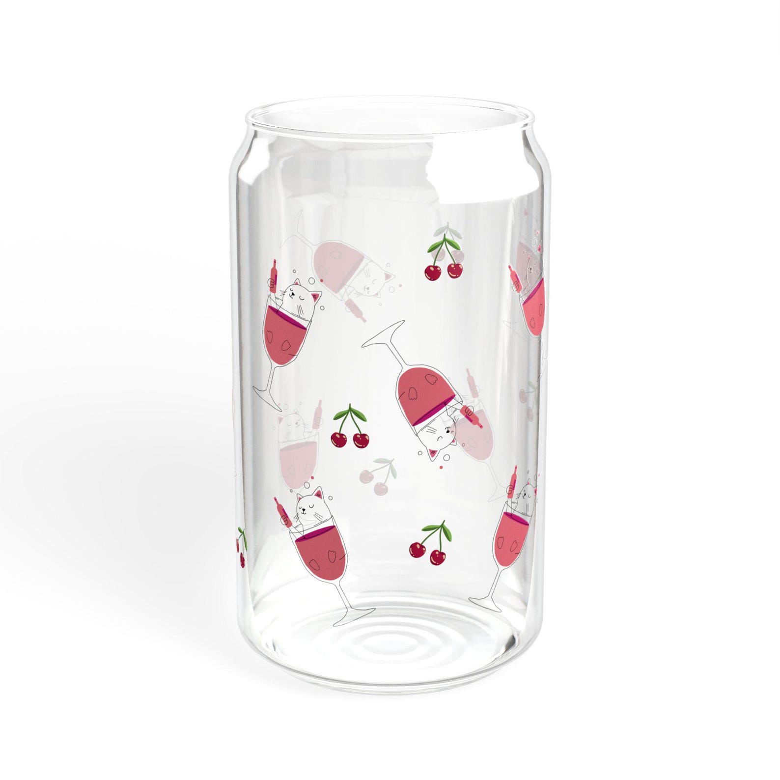 Cherry Wine Pattern Sipper Glass | 16oz - Etsy UK
