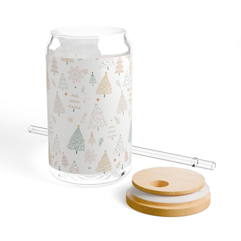 Scandinavian Christmas Trees Sipper Glass | 16oz - Etsy