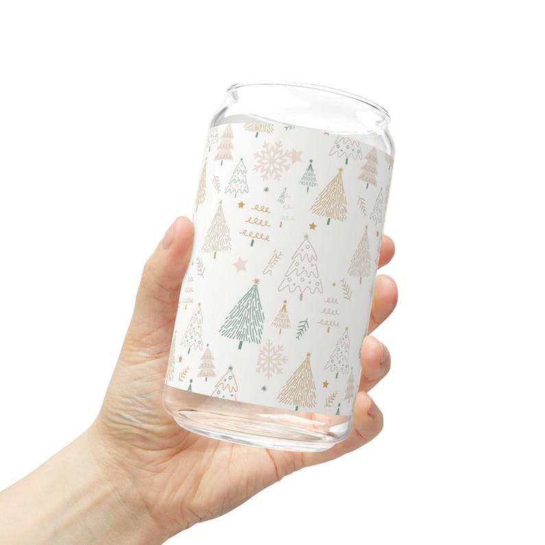 Scandinavian Christmas Trees Sipper Glass | 16oz - Etsy