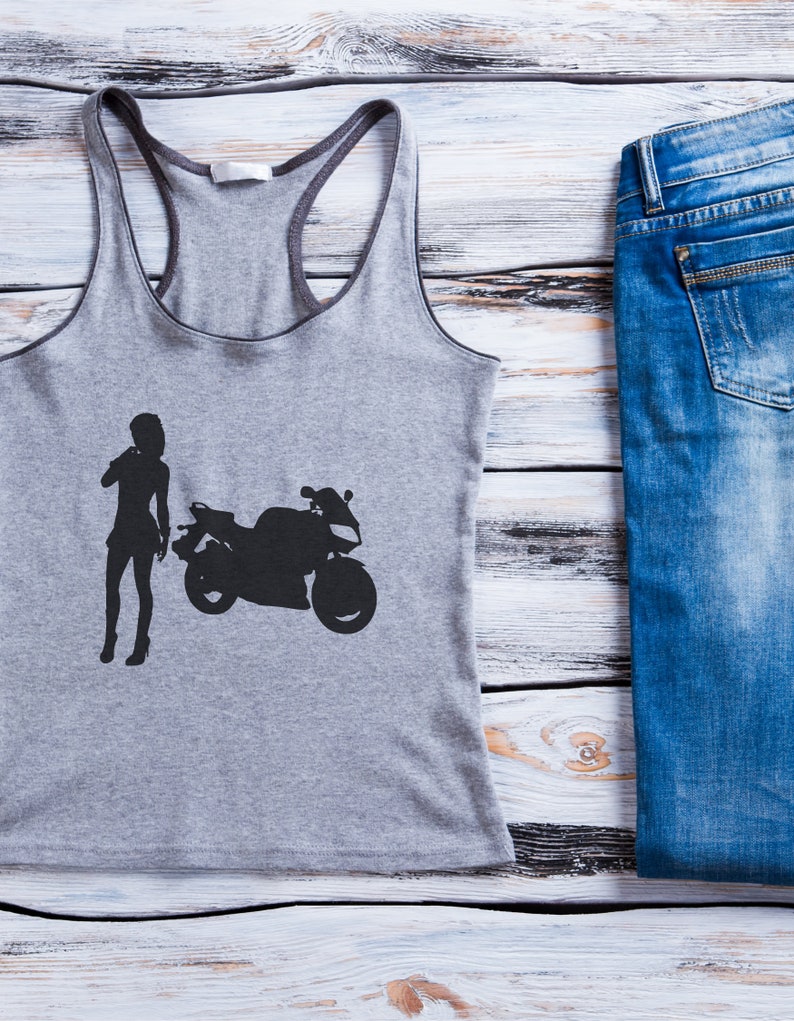 Motorcycle Women Tank, Motorcycle Print Tank Top, Motorcycle Women ...