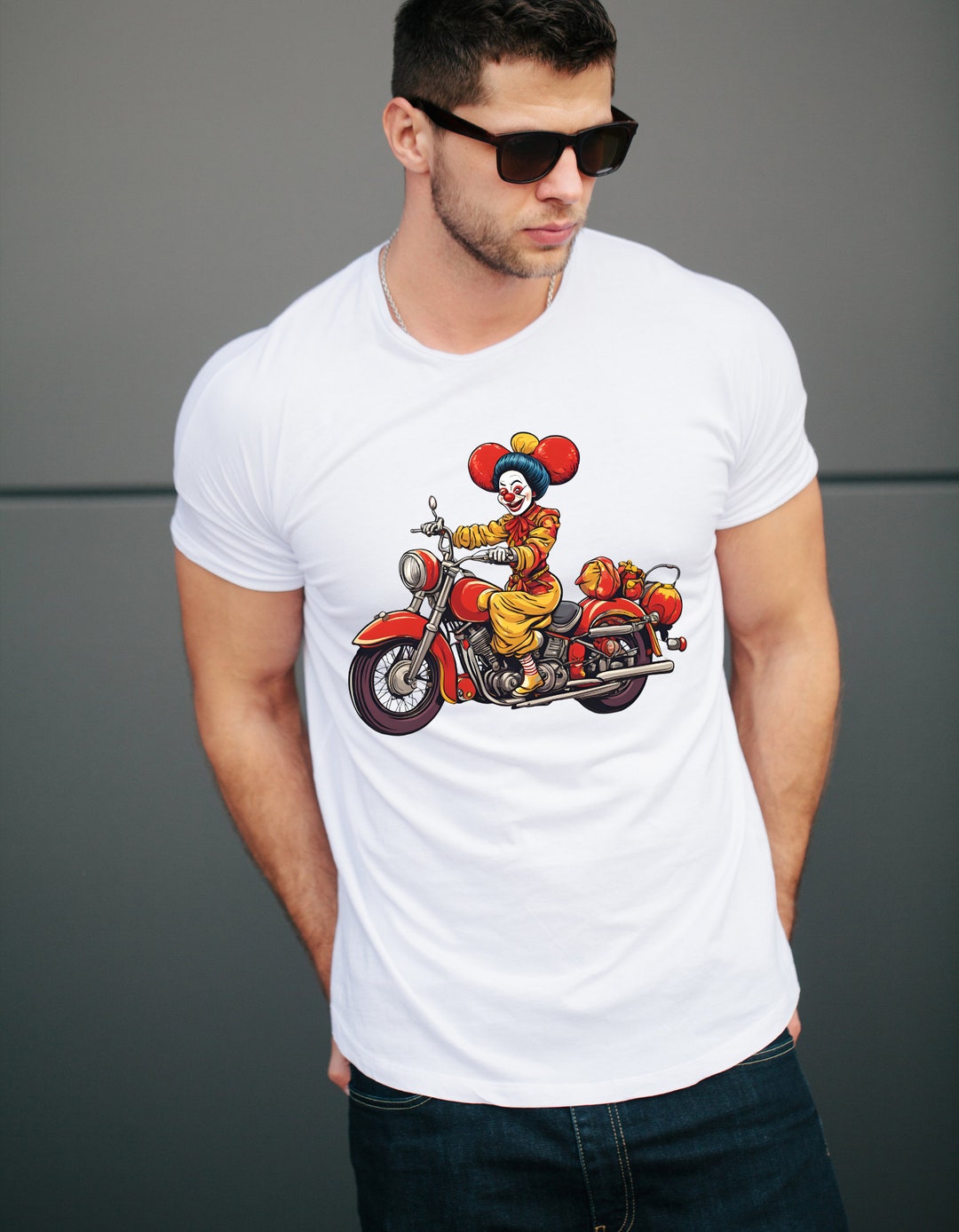 Motorcycle Unisex Shirt, Motorcycle Print Crew T-shirt, Motorcycle ...