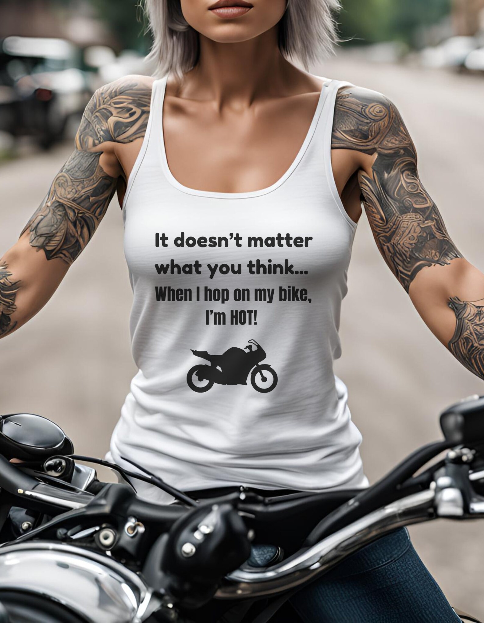 Motorcycle Women Tank, Motorcycle Print Tank Top, Motorcycle Women ...