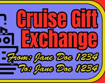Cruise Gift Exchange Tag Carnival Theme - Etsy